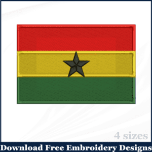 Cameroon Flag Embroidery Free Design – 4 Sizes